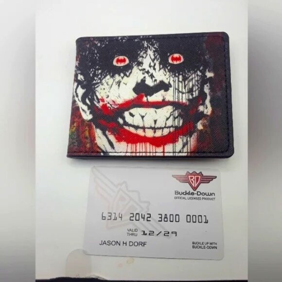 Buckle-Down | Bags | The Joker Batman Bi Fold Wallet Vegan Leather New ...